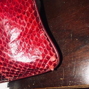 Vintage | Bags | Vintage Blood Red Snake Skin Clutch | Poshmark